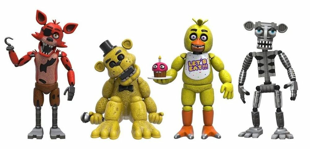 FNAF Игрушки 4 дюйма: Freddy Fazbear, Golden Freddy, Funtime Foxy Фигурки ПВХ для Коллекции и Подарков