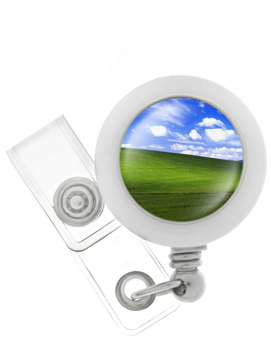 Держатель TINA BOLOTINA , для бейджа, с ретрактором, заставка windows 95,98, xp безмятежность