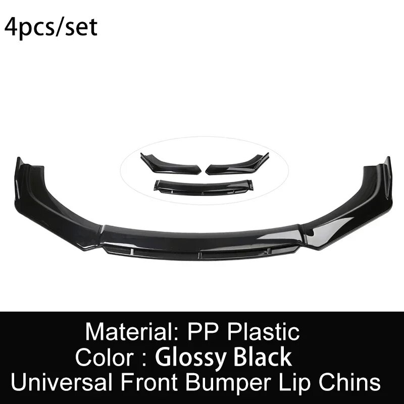 Универсальная губа переднего бампера автомобиля для Audi A4 S4 A6 S6 Wagon Awant B6 B7 B8, спойлер для подбородка, разделитель, диффузор, боди-комплект, аксессуары, Black
