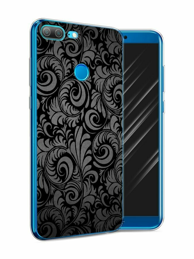 Чехол на Honor 9 Lite / Хонор 9 Лайт с принтом "Чёрный узор"