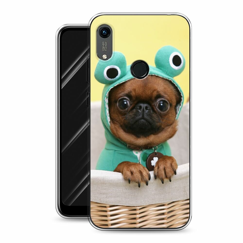 Чехол на Honor 8A/8A Pro/Huawei Y6s/Y6 2019 / Хонор 8А с принтом "Собачка в шапке лягушки" — фото 1