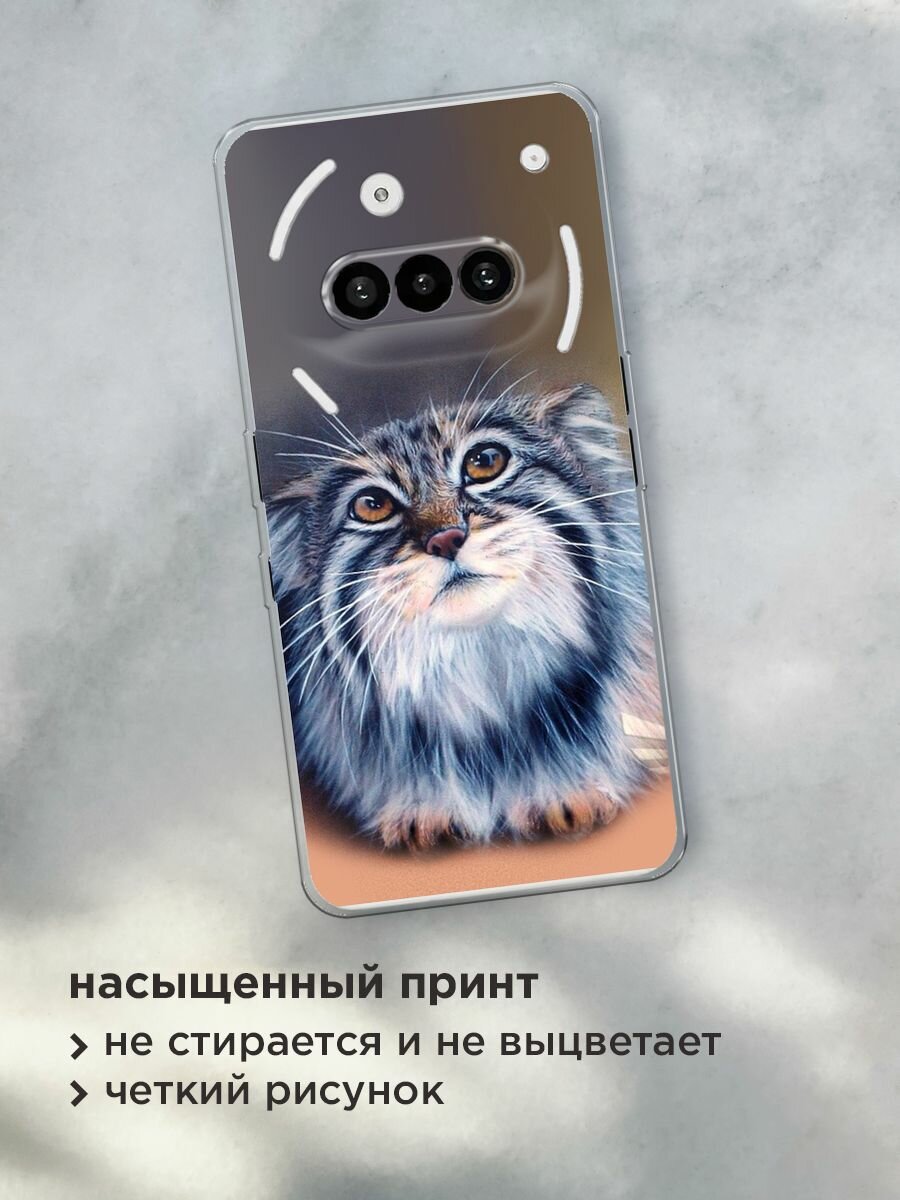 Чехол на Nothing Phone 3a / Нотинг Фон 3а с принтом "Кот манул 2" — фото 1
