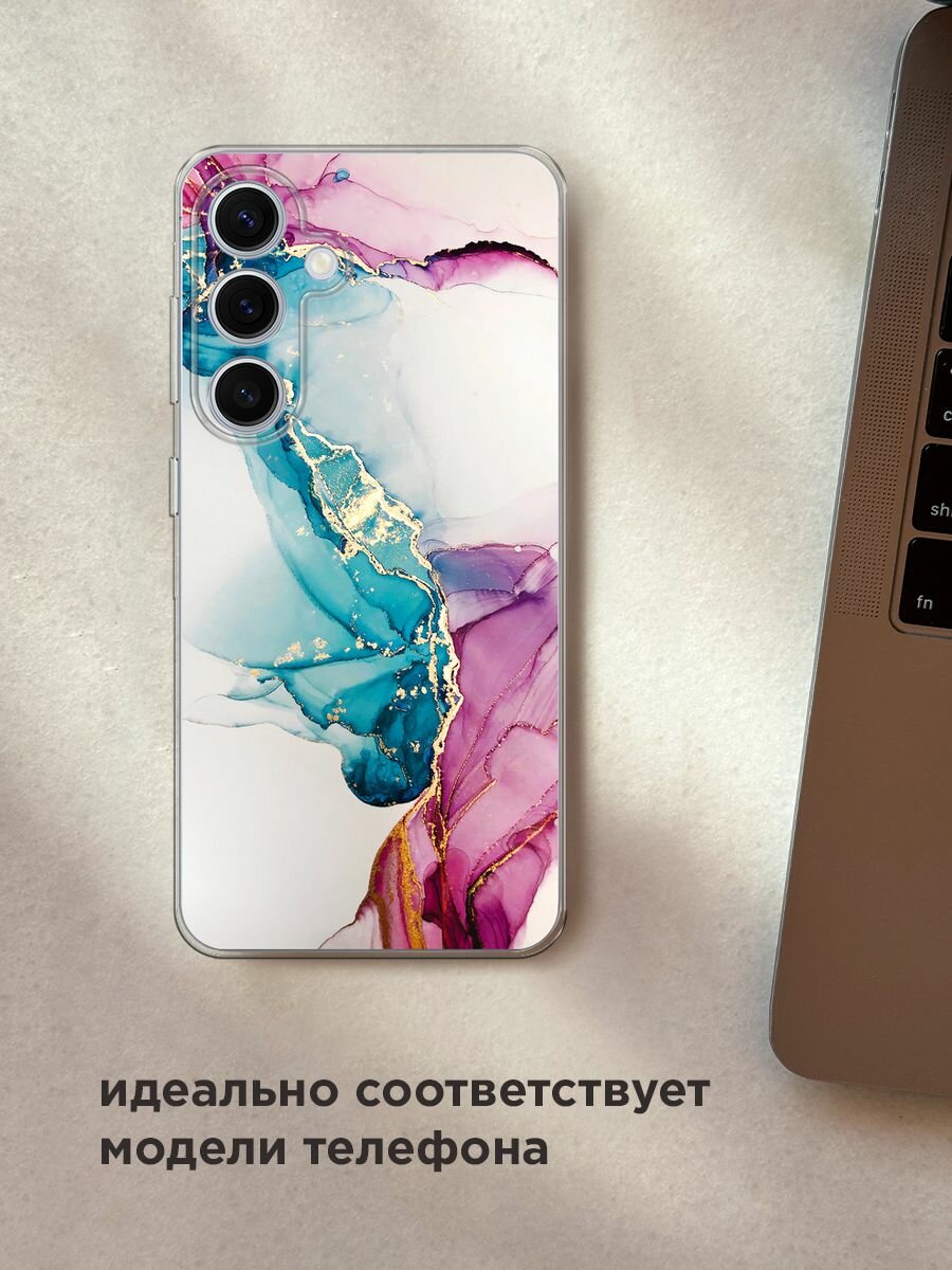 Чехол на Samsung Galaxy S24 FE 5G / Самсунг S24 FE с принтом "Розовые разводы рисунок" — фото 1