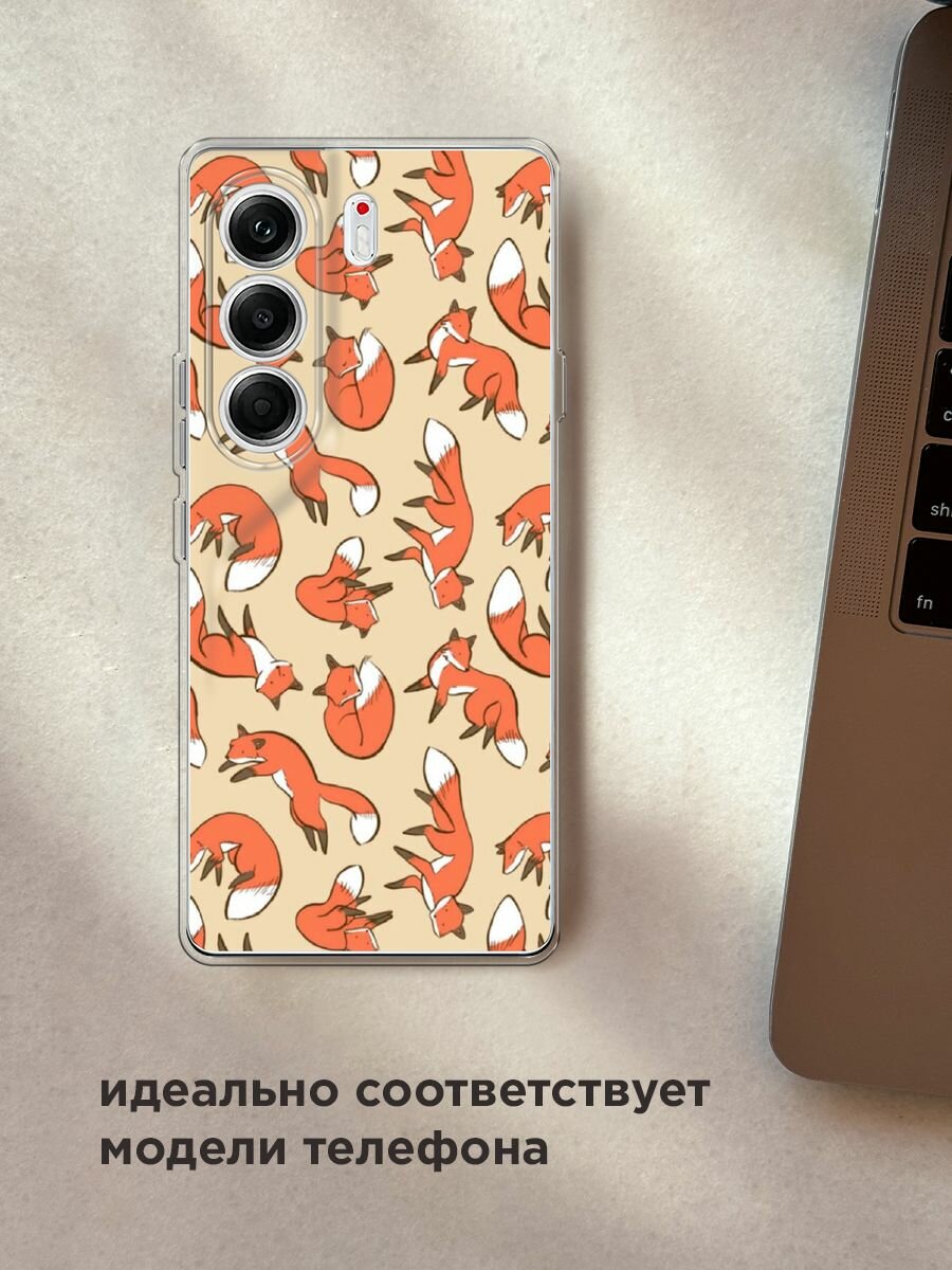 Чехол на Tecno Camon 40 Pro 5G / Текно Камон 40 Про 5G с принтом "Лисички фон" — фото 1