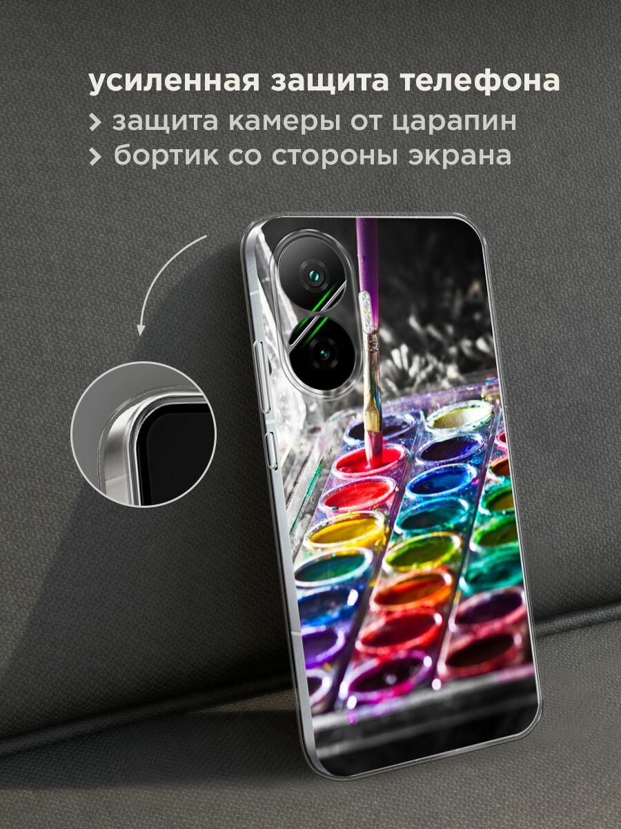 Силиконовый чехол на Poco F7 / Поко F7 с принтом "Палитра красок" — фото 1