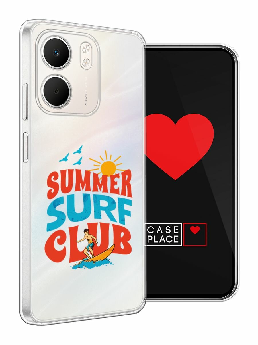 Чехол на Oppo A5x / Оппо А5x с принтом "Summer surf club", прозрачный — фото 1