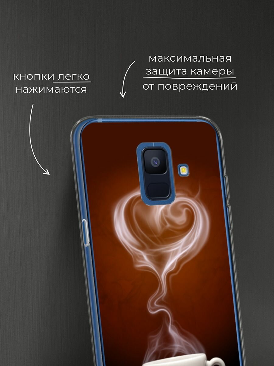 Чехол на Samsung Galaxy A6 / Самсунг Галакси А6 с принтом "Кофейная любовь" — фото 1