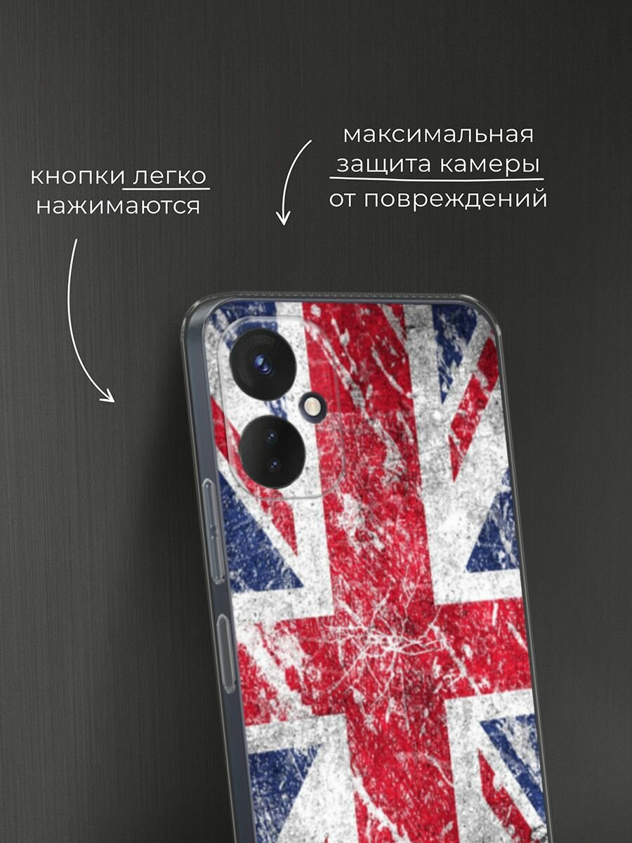 Чехол на Tecno Spark 9 Pro / Техно Спарк 9 Про с принтом "Флаг британский" — фото 1