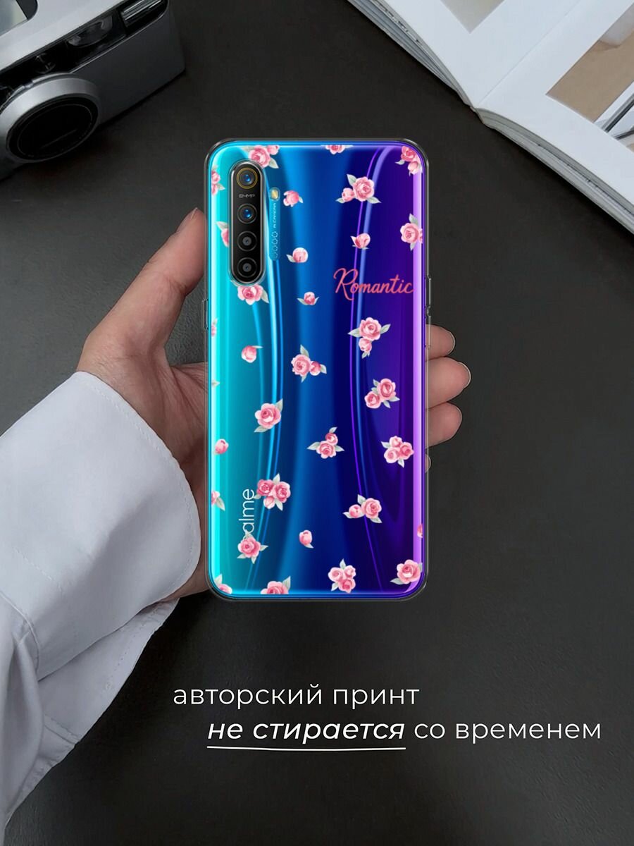 Чехол на Realme XT / Реалми XT с принтом "Romantic 2", прозрачный — фото 1