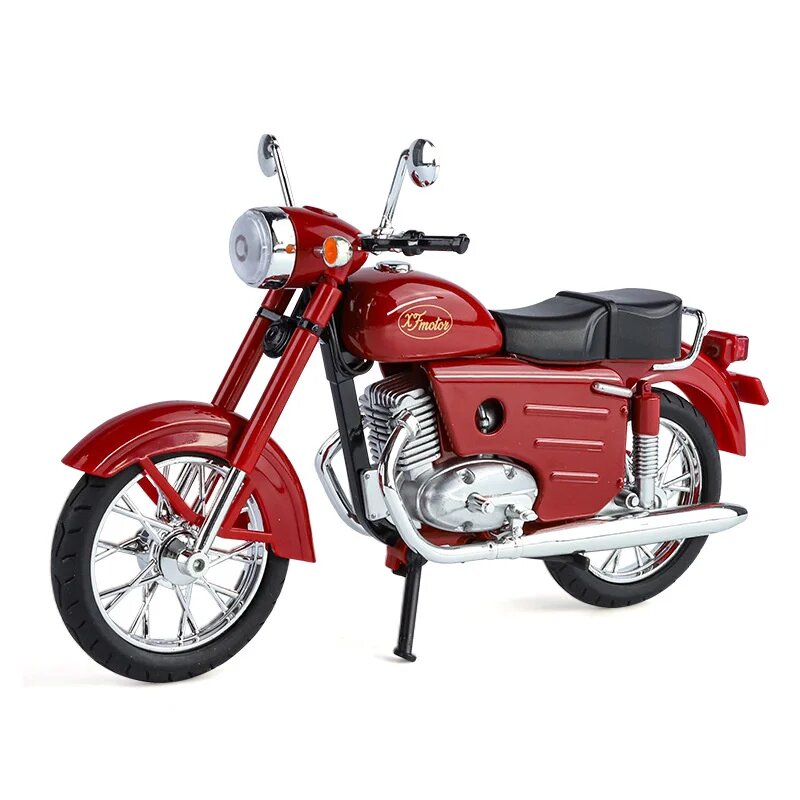 Модель мотоцикла JAWA 250 1:10 Бордовый, Red foam box