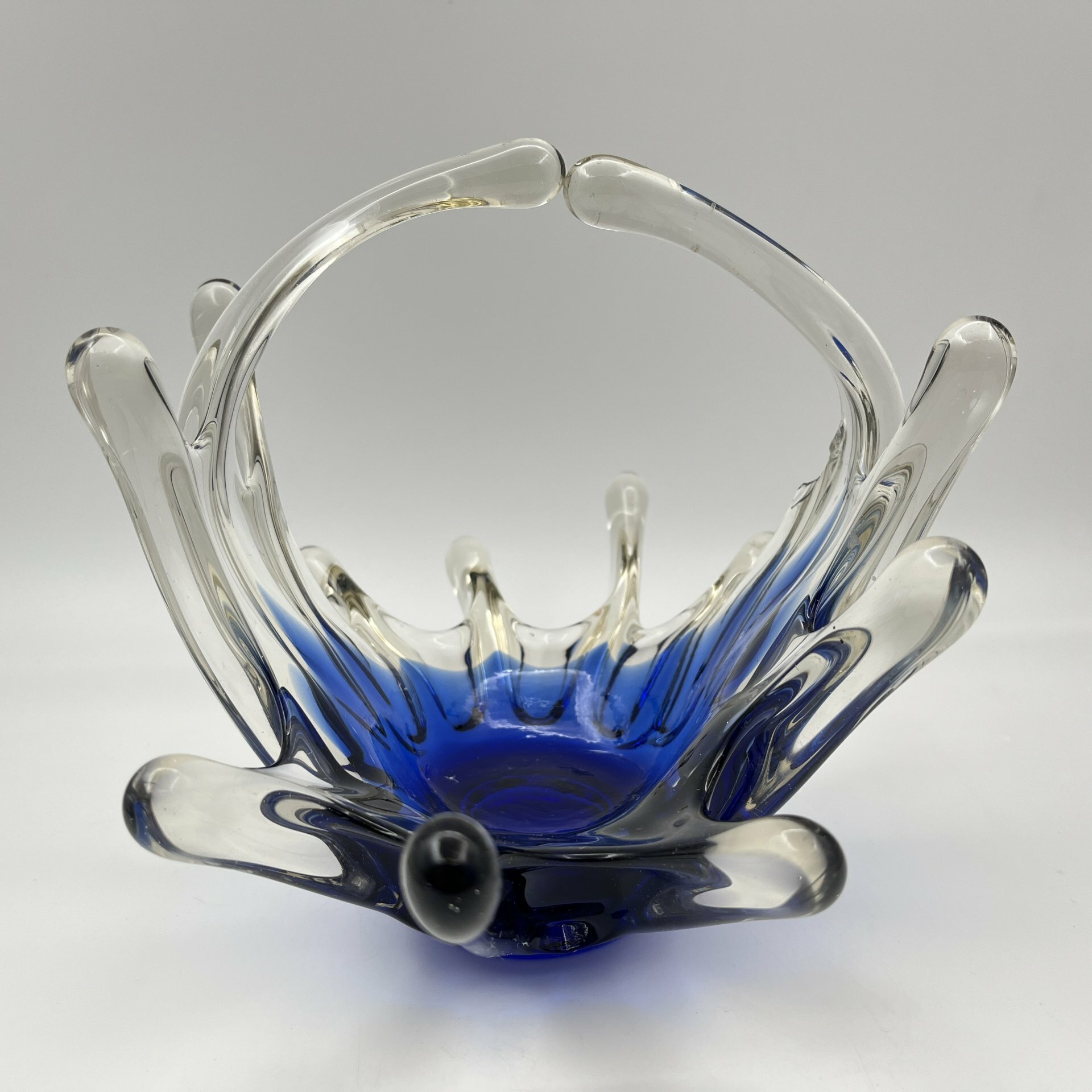 Корзиночка (конфетница) "Медуза", стекло, гутная техника, СССР, 1970-1990 гг.