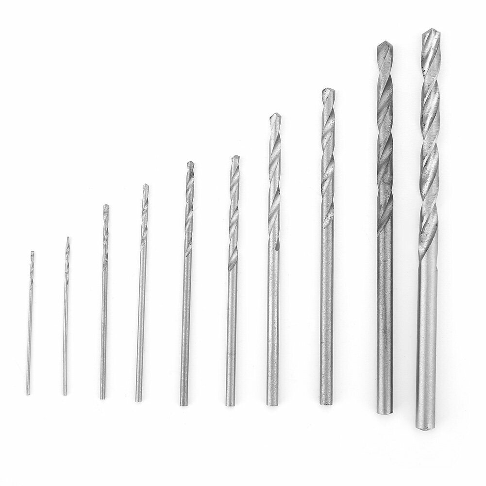 Twist Drill Bit, Durable Long Cutting Edge High-Speed Steel 0.5-3Mm 10PCS for Aluminum