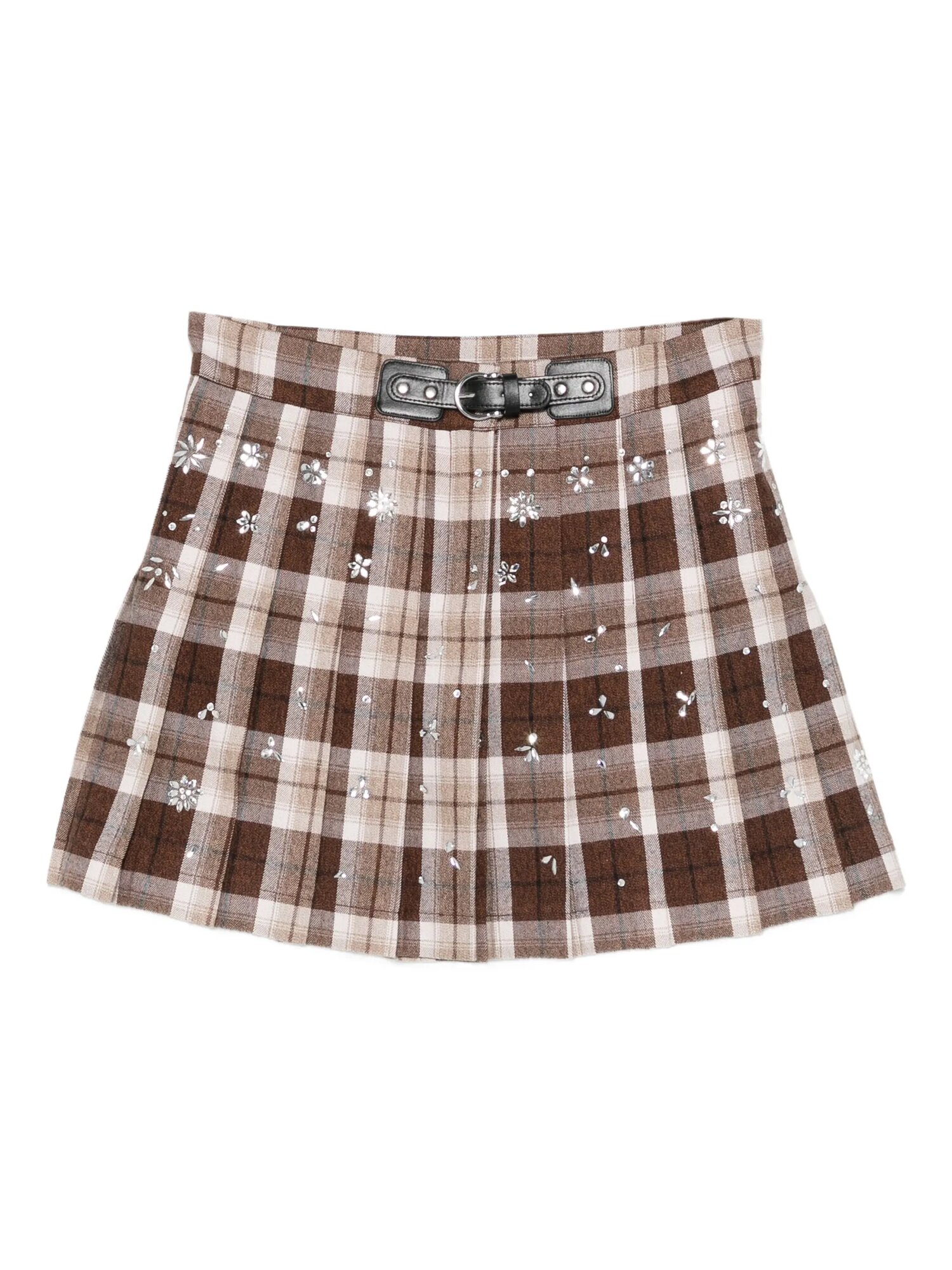 Рубашка Check-pattern belted skirt
