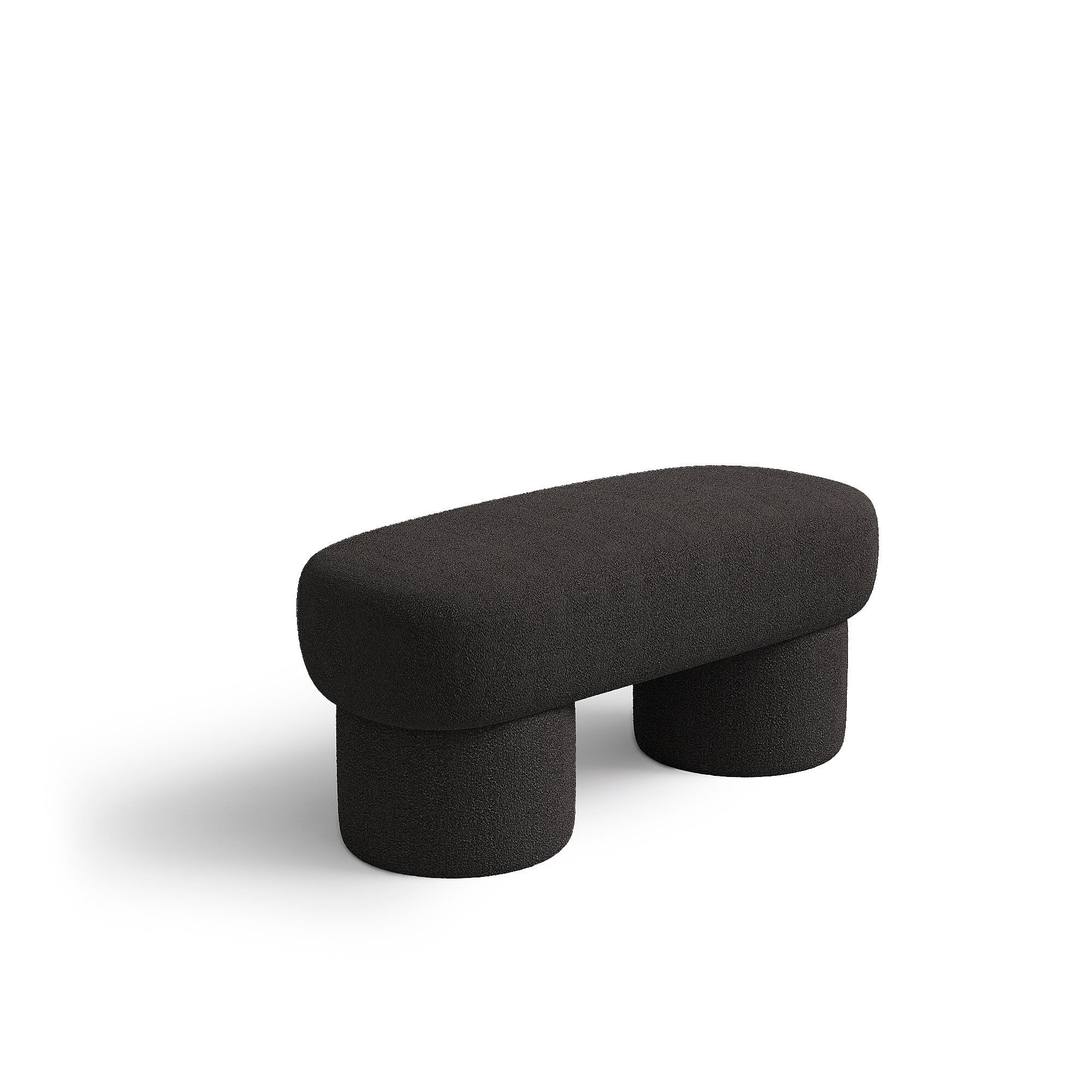 Скамья Fluffy, букле, черный