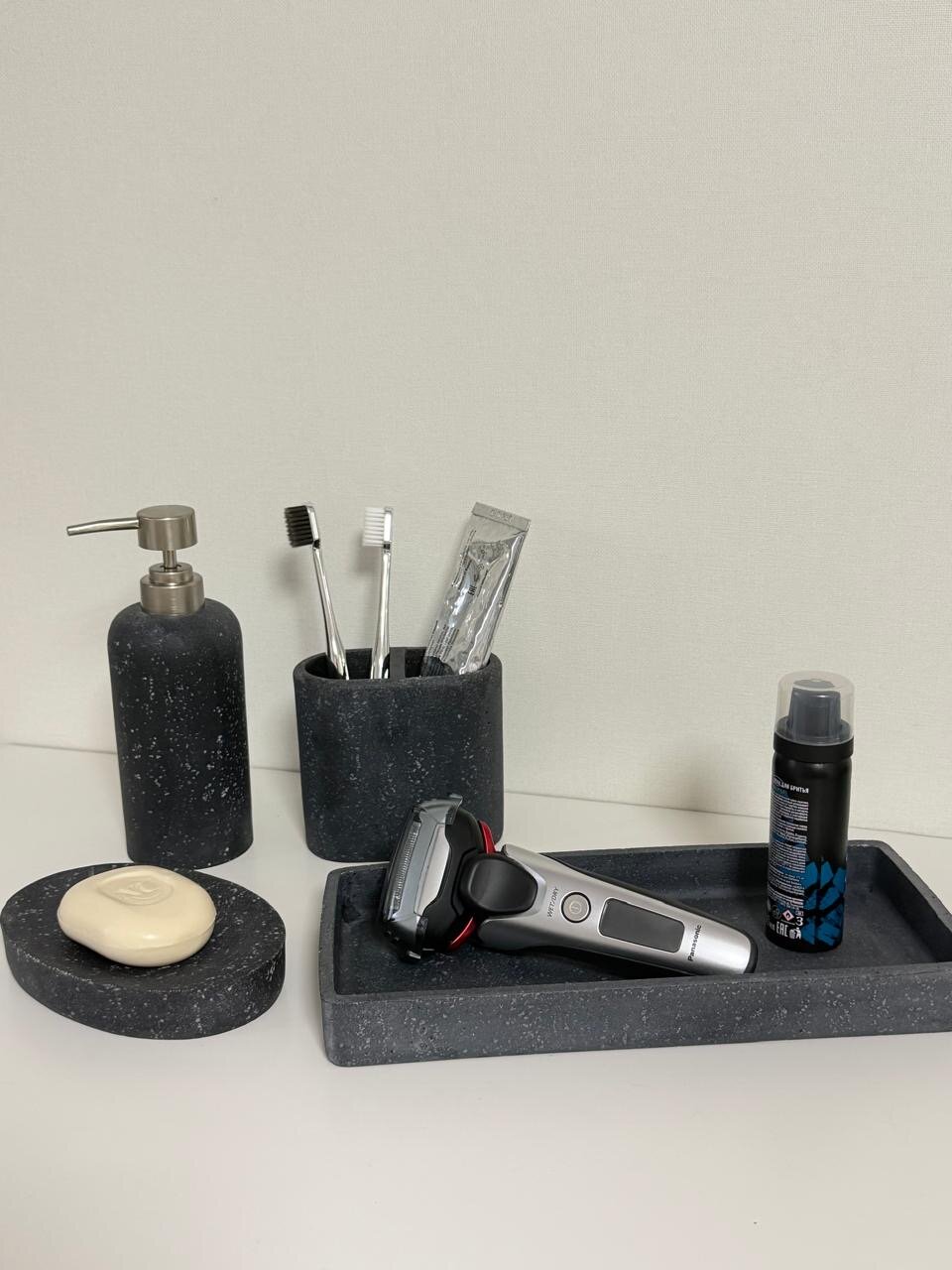 Набор аксессуаров для ванной комнаты, 4 предмета "Бетон"