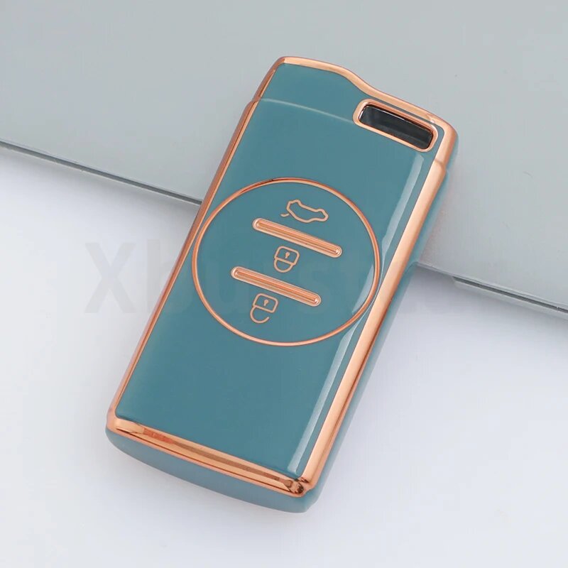 Автомобильные аксессуары, чехол для дистанционного ключа с золотым краем для Chery Tiggo grey cover