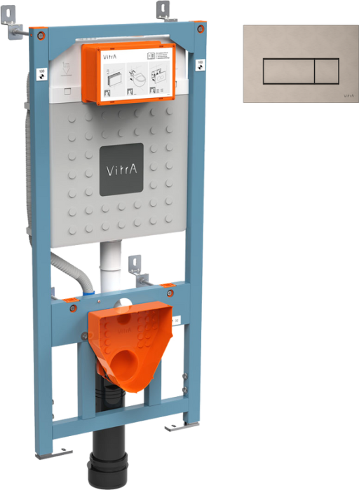 Система инсталляции для унитазов VitrA V12 762-5800-01, с кнопкой смыва Root Square 740-2395 никель