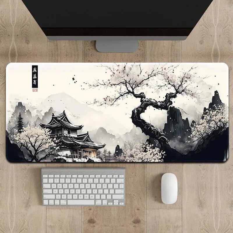 Коврик для мышки XXXL 120x60 см серый, текстиль, каучук, для игр, с рисунком