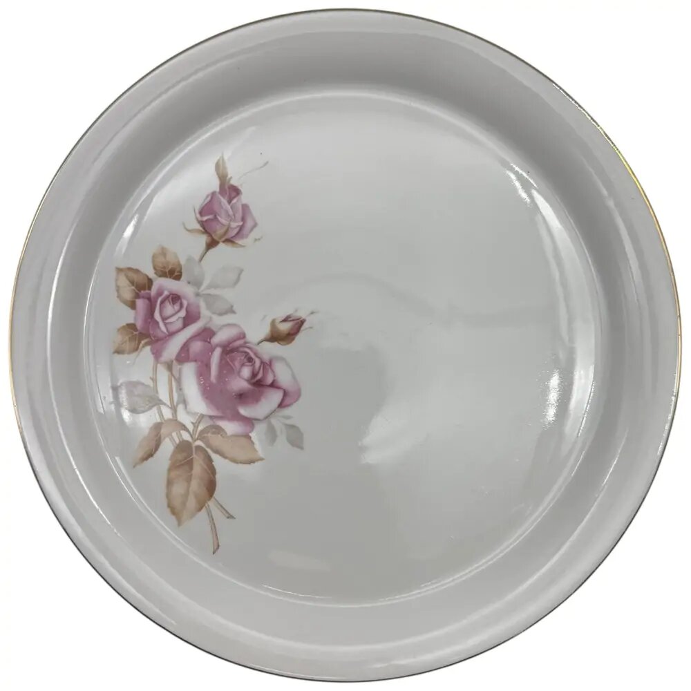 Блюдо "Роза", 30 см, фарфор, 1978-1990 г, Туймазинский ФЗ, СССР