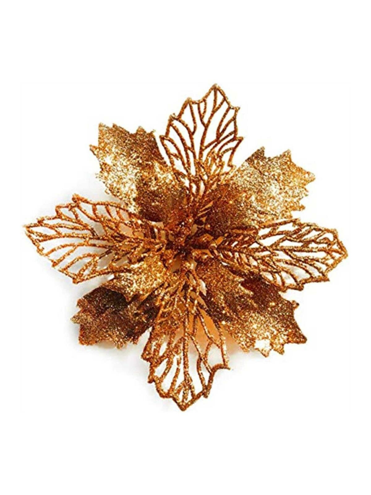 Декорация для праздника,11-сантиметровый Рождественский и весенний фестиваль Луковый порошок, Полый цветок, Украшение Рождественской елки-Бронза