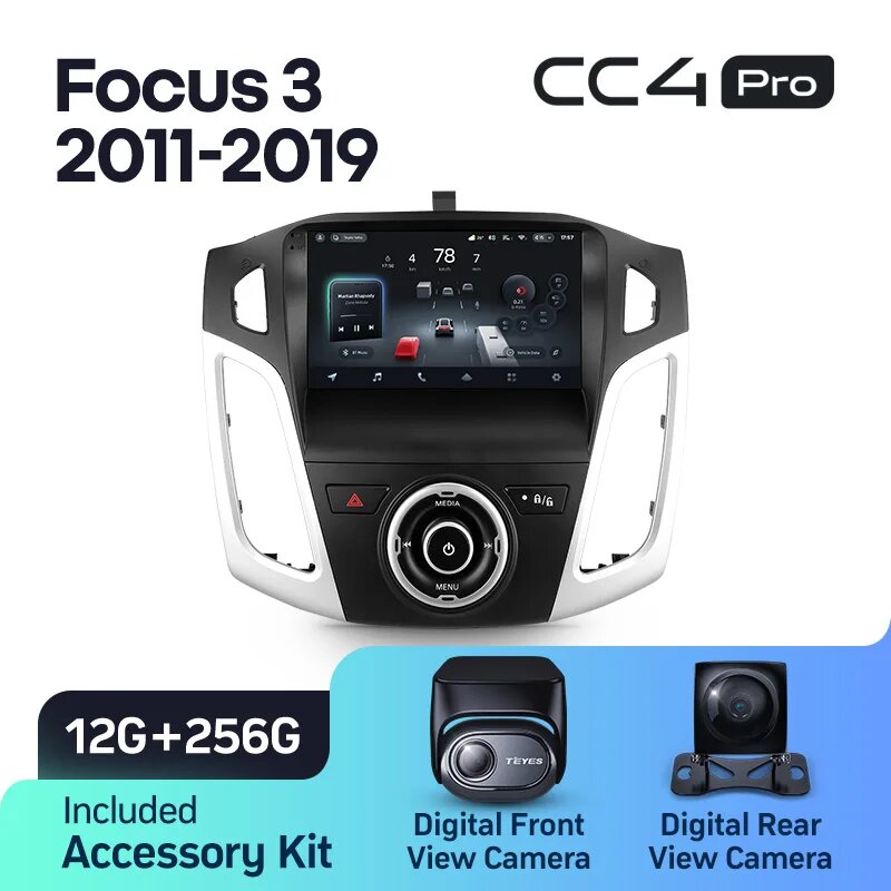 TEYES Тиайс CC4 PRO Штатная магнитола For Форд Фокус 3 For Ford Focus 3 Mk 3 2011 - 2019 автомагнитола 2 DIN DVD GPS CarPlay And Focus 3 CC4pAK 256G