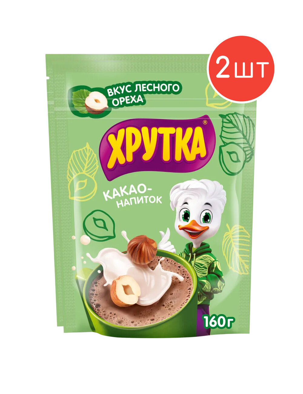 Какао-напиток Хрутка быстрорастворимый, лесной орех 160г 2шт
