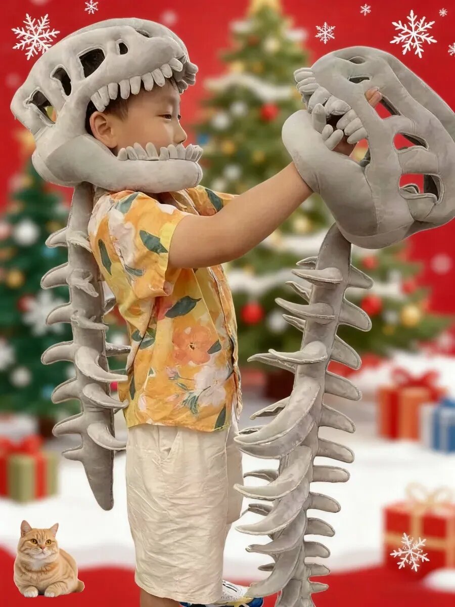 Головной убор со скелетом динозавра - шляпа