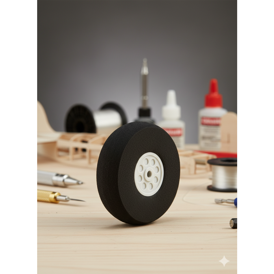 Колесо легкое 60 x 24 мм вал 3.5 мм для авиамоделей