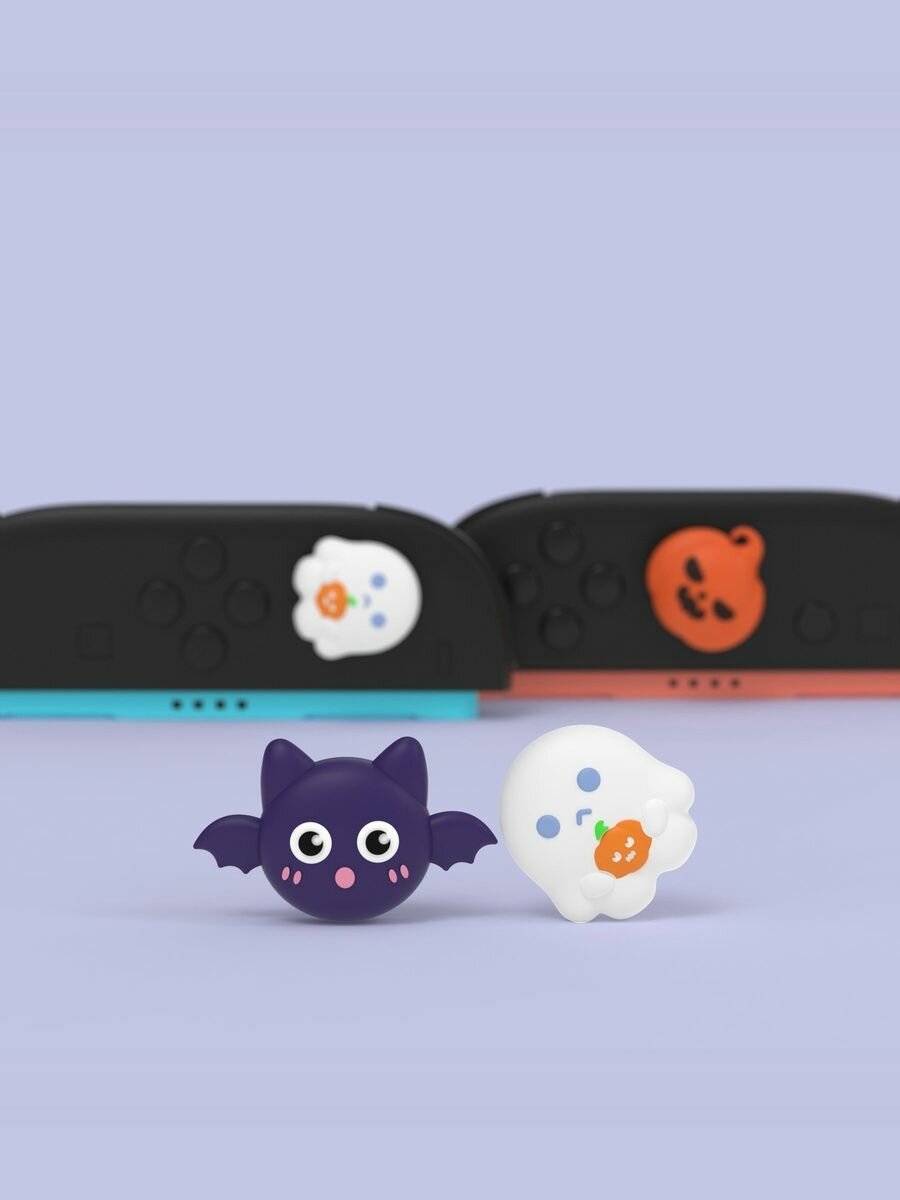 PlayVital Насадки на стики для Nintendo Switch 2 Силиконовые накладки (6 шт.) - Хэллоуин