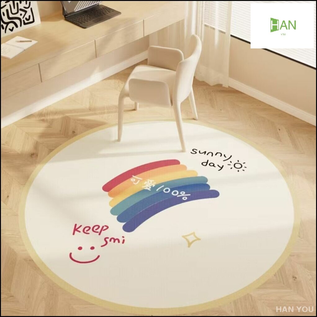 Эксклюзивный круглый коврик 80X80CM для офисного кресла с основой из резины