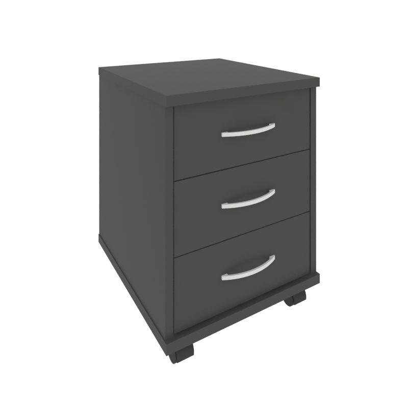 Тумба мобильная 3 ящика L.PRO Лайт/Lite T. L-3 Антрацит 420*450*556