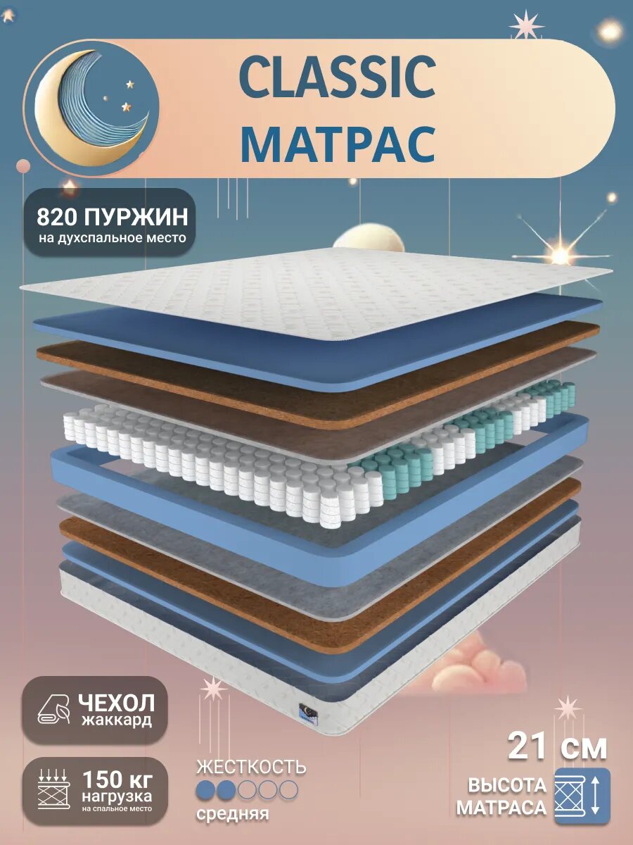 Матрас 70-200 на кровать независимый блок односпальный на кровать упругий