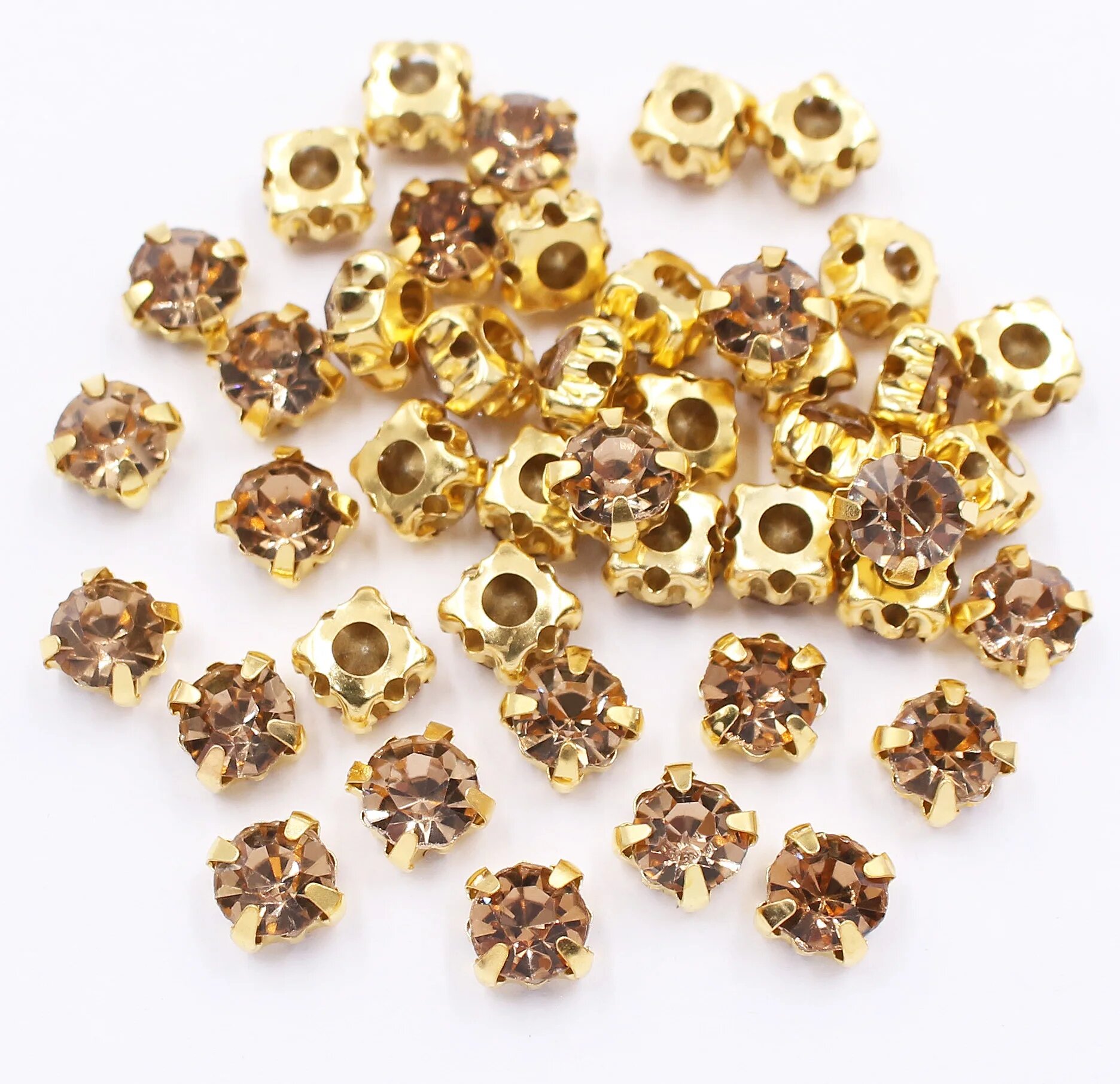 MAKLIN Стразы с когтями для одежды 8mm 50pcs, черный никель