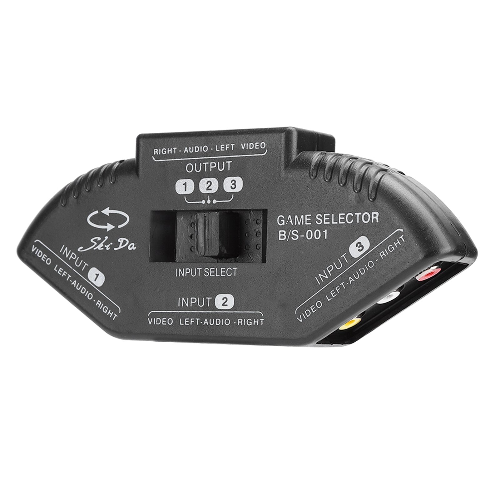 3 In 1 Out RCA Splitter Black Switch Selector с AV Cable для DVD VCD VCR, черный, ABS, 1 Splitter, 1 AV Cable, Audio Video, переключатель сигналов