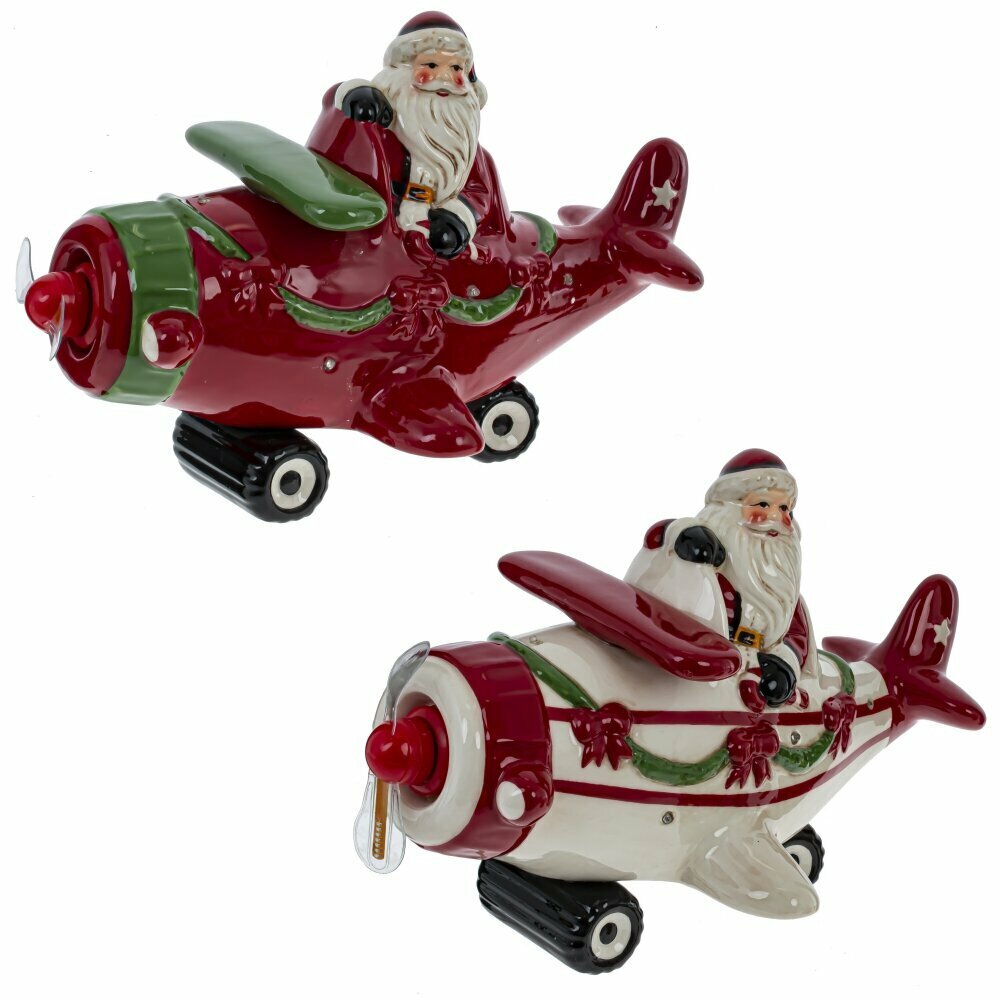 Фигурка декоративная "Самолёт" с подсветкой и музыкой (АААх3, не прилаг), L29 W18 H19 см, 2в.