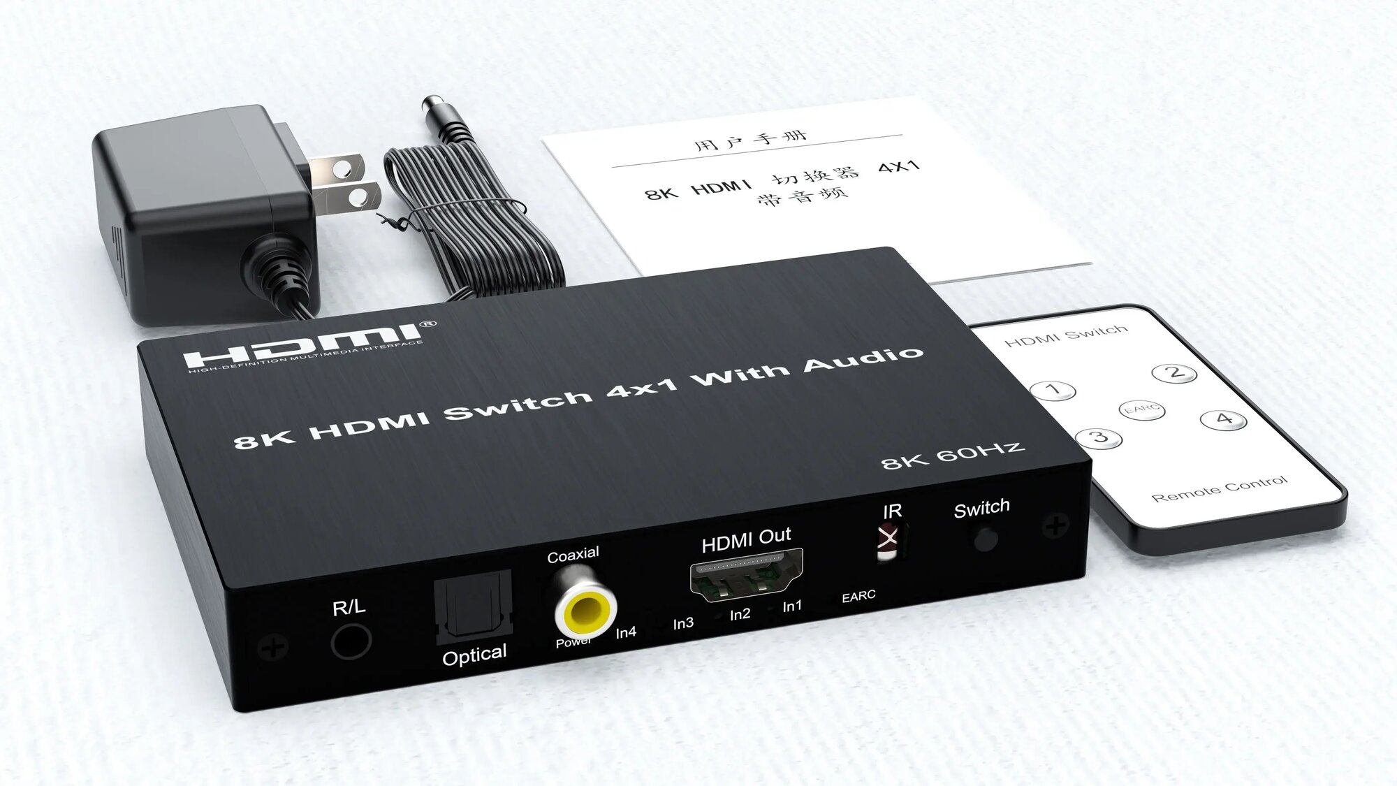 HDMI переключатель 4 в 1 lieve 8K 60Гц with EU Plug