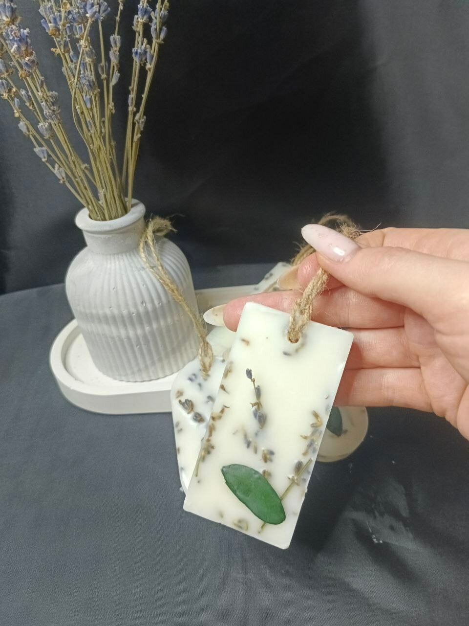 Ароматическое саше Нет бренда "Лаванда", подвесной, для шкафа, для белья, белый, фиолетовый