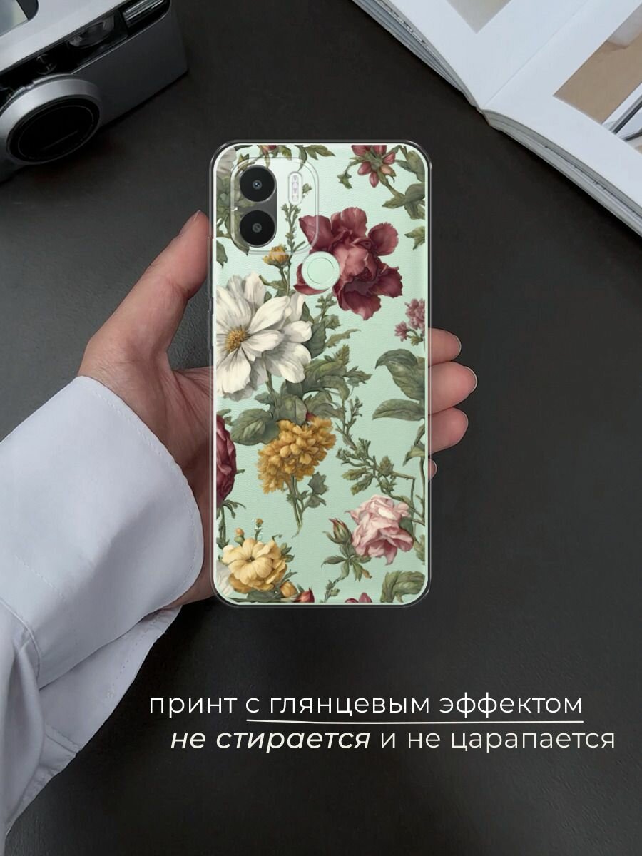 Чехол на Xiaomi Redmi A1+/Redmi A2+/Poco C51/C50 / Редми A1+ с принтом Акварельные цветы 2 — фото 1