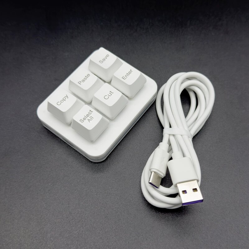 Клавиатура-кнопки (6 клавиш): копирование, вставка, сохранение, выбор всего, вырезание, Enter. USB-клавиатура-кнопки