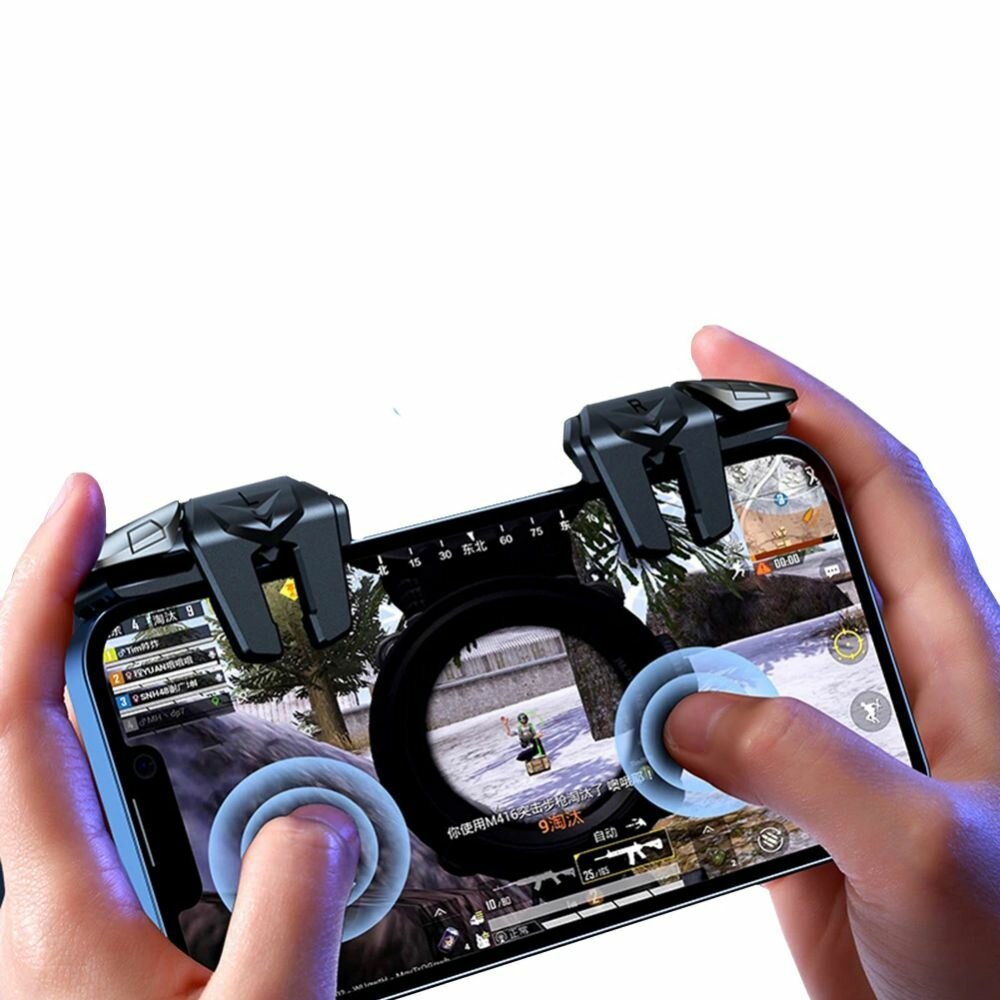 G21 игровой геймпад для мобильного телефона с джойстиком, 6-пальцевым прицеливанием и стрельбой, клавиша L1 R1 для телефона Android для игрового контроллера PUBG