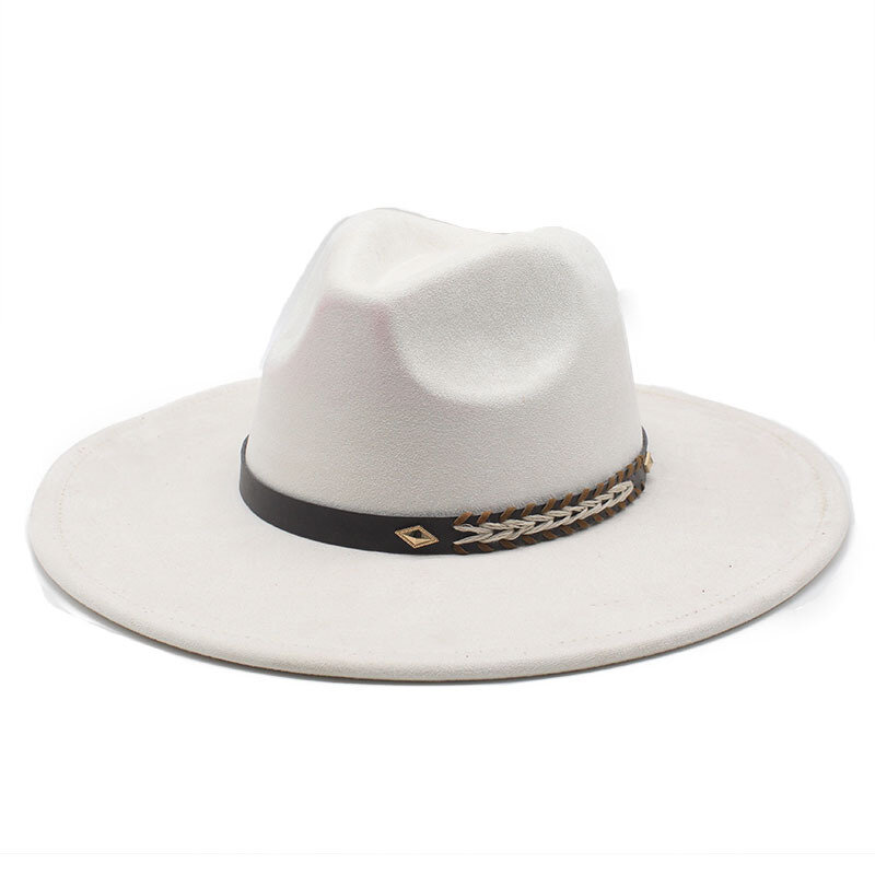 Многоцелевая Джазовая шляпа из замши Женщины Осень Декор Войлок / MOM-008