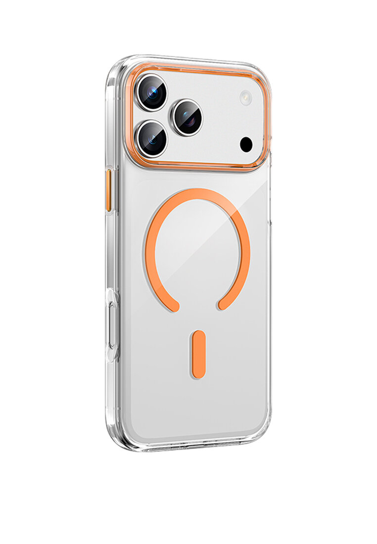 Чехол iPhone 17 Pro KEEPHONE Aurora MagSafe Кристально чистый корпус с покрытием AF без отпечатков пальцев - Оранжевый