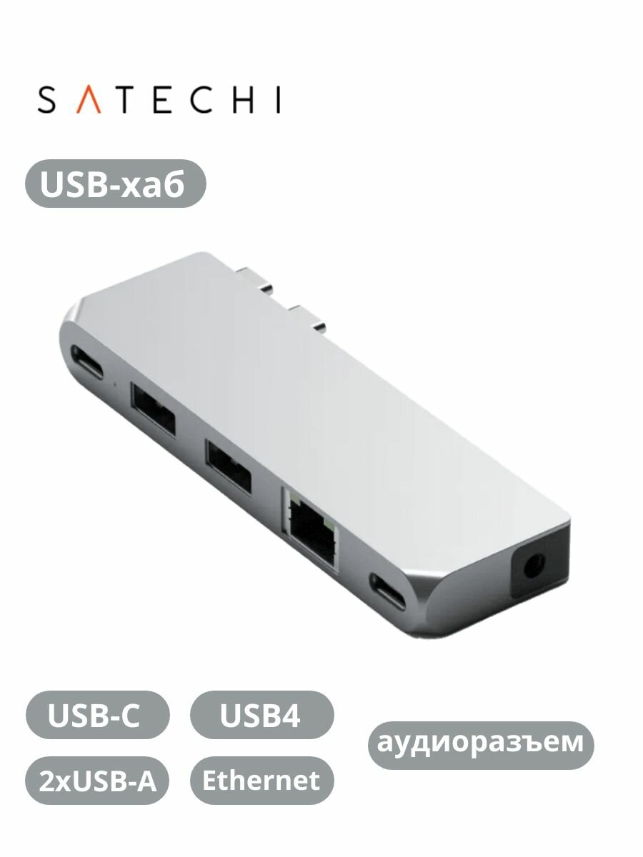 USB-хаб Satechi Pro Hub Mini (ST-UCPHMIS), серебристый