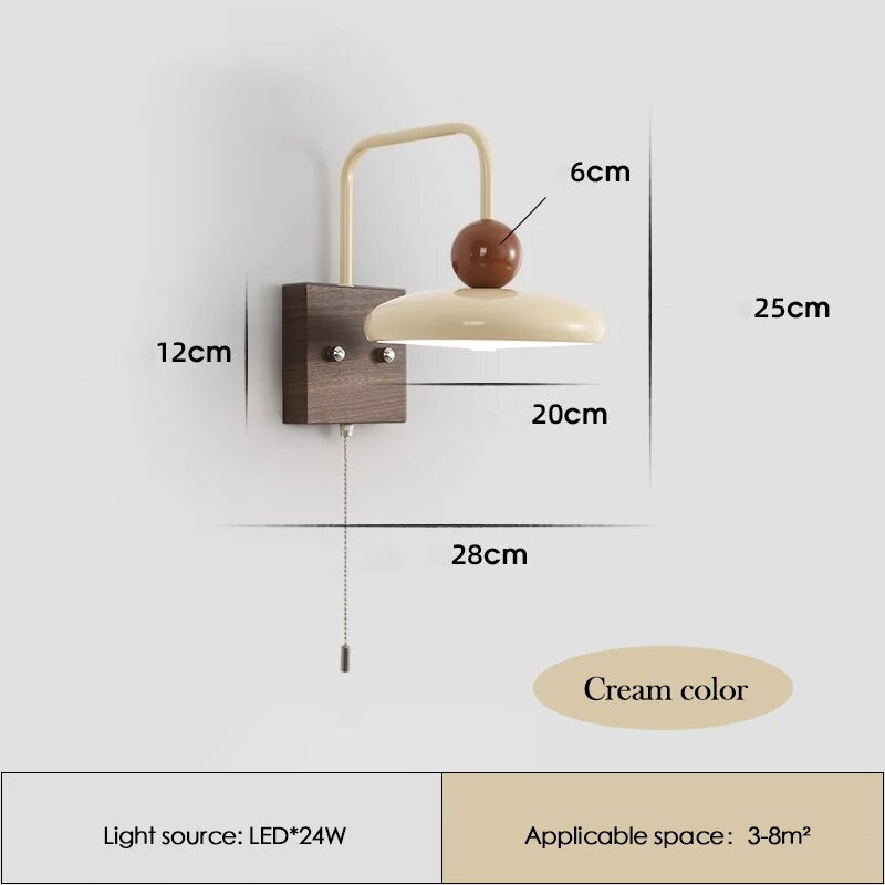 Средневековые ретро настенные светильники кремовые RC Dimming, Cream color