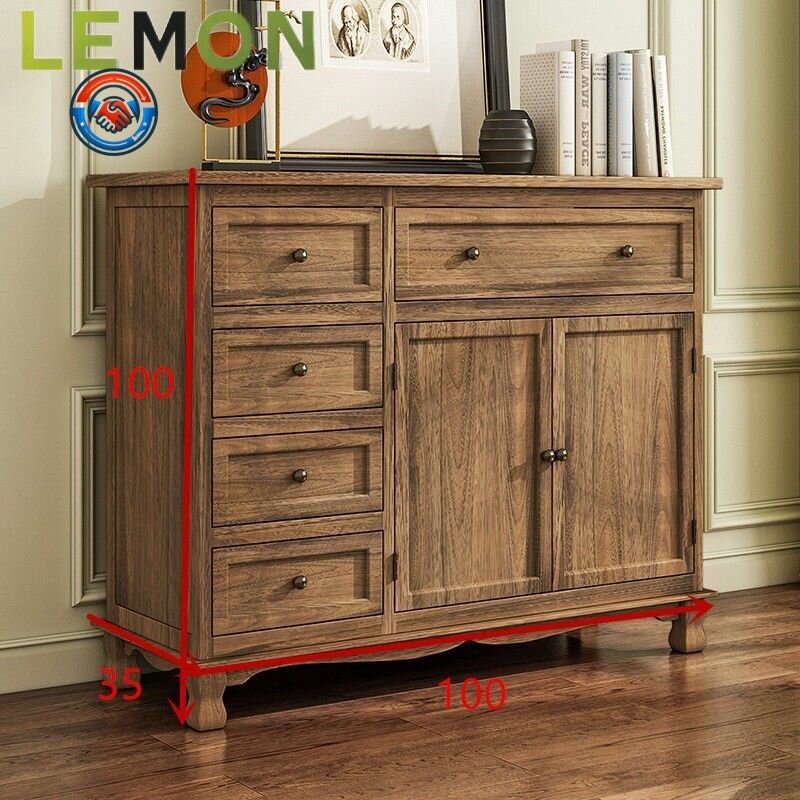 Комод из массива дерева 100x35x100 см с выдвижными ящиками, тумба для гостиной и спальни, вместительный шкаф-купе в современном стиле, не требует сборки
