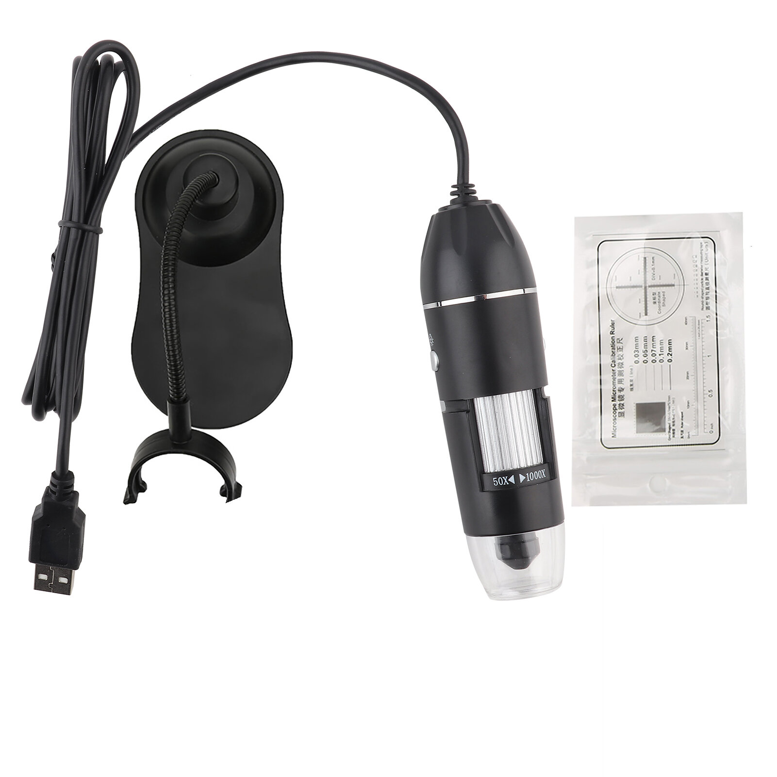 Цифровой микроскоп LED 50X-1000X USB, электронный микроскоп с кронштейном