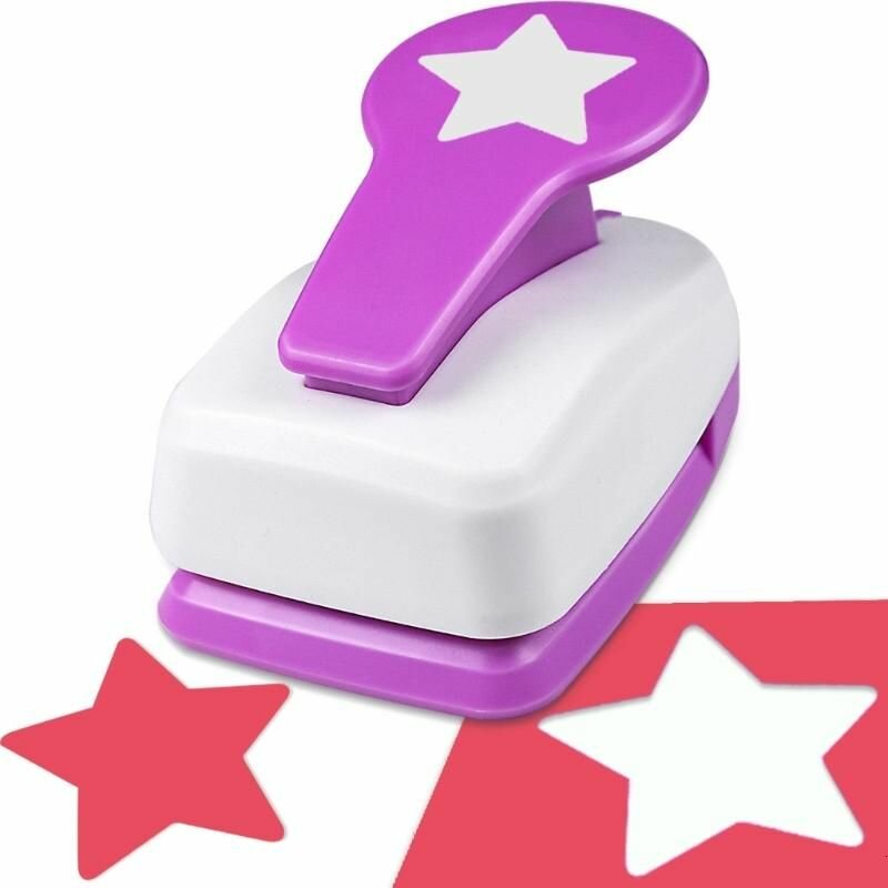 Дырокол для творчества, - Розовая пентаграмма 019PK