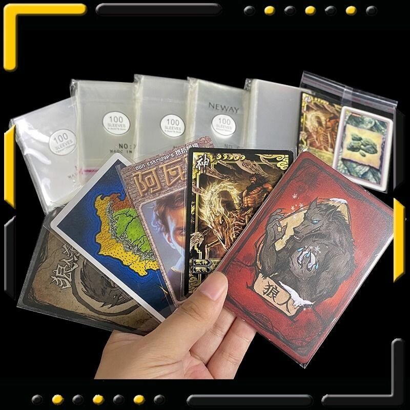 Протекторы для карт, для настольных игр. Чехол для игральных карт, для K-POP. Набор 100 шт. Цвет прозрачный