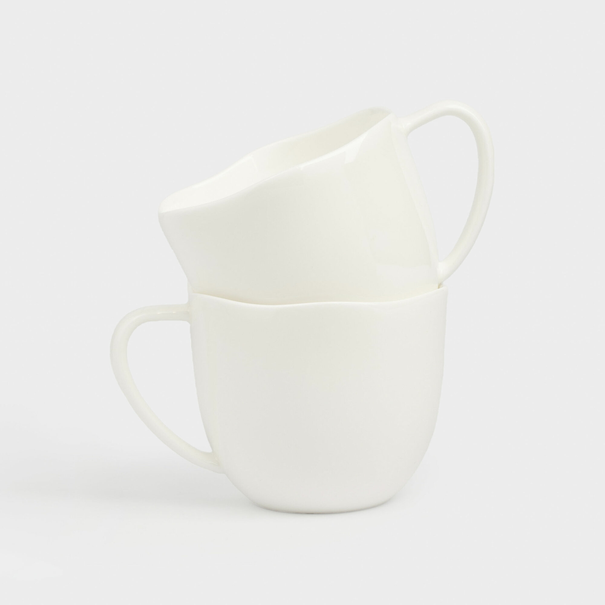 Кружка Kuchenland, 350 мл, 2 шт, фарфор F, белая, Изгибы, Galeon