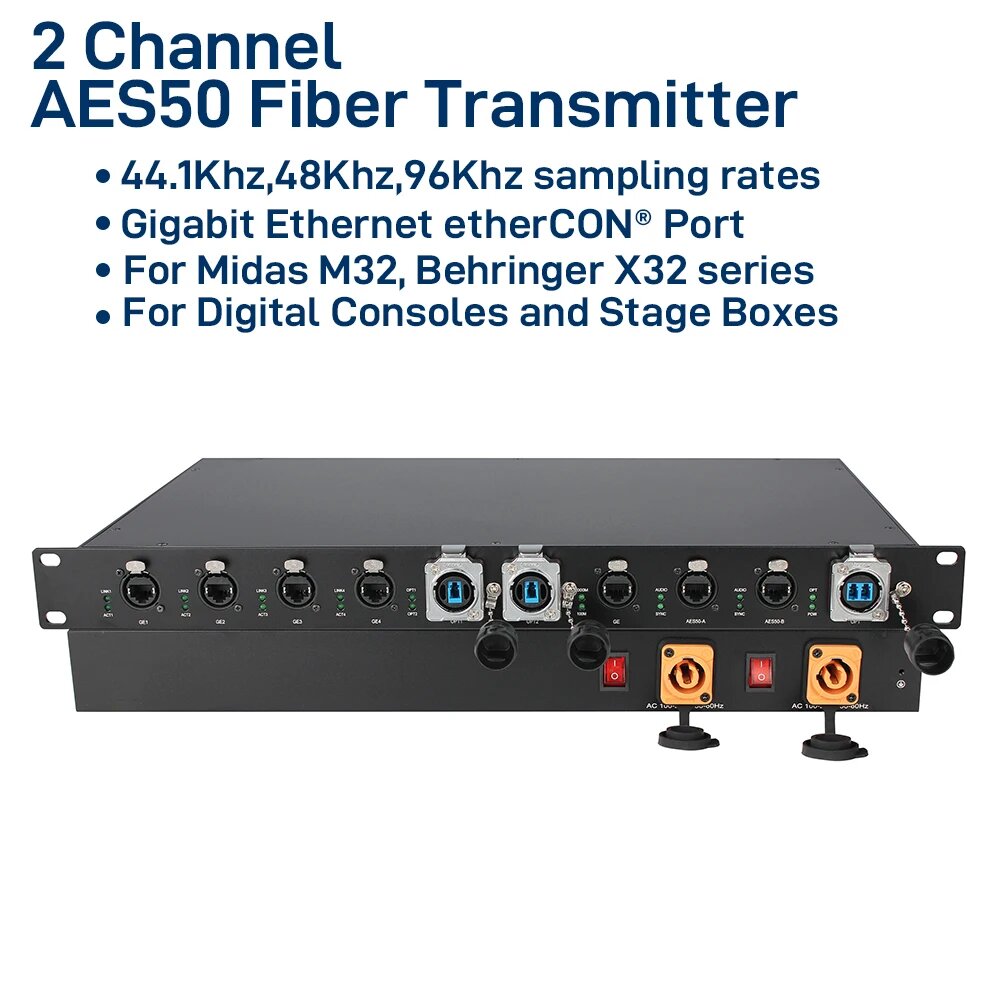Meeter 2-канальный оптоволоконный удлинитель AES50 10 км